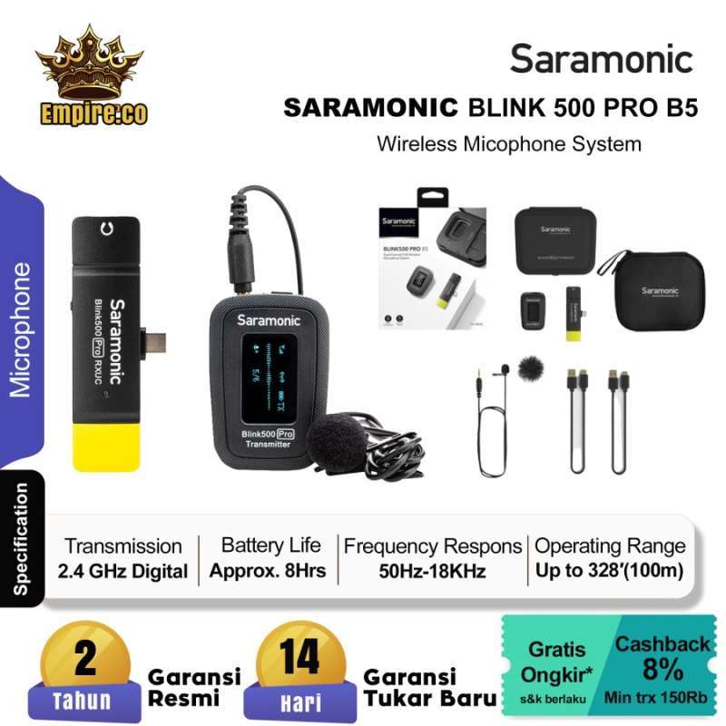 Jual Saramonic Blink 500 B5 Pro Wireless Microphone System di Seller ...