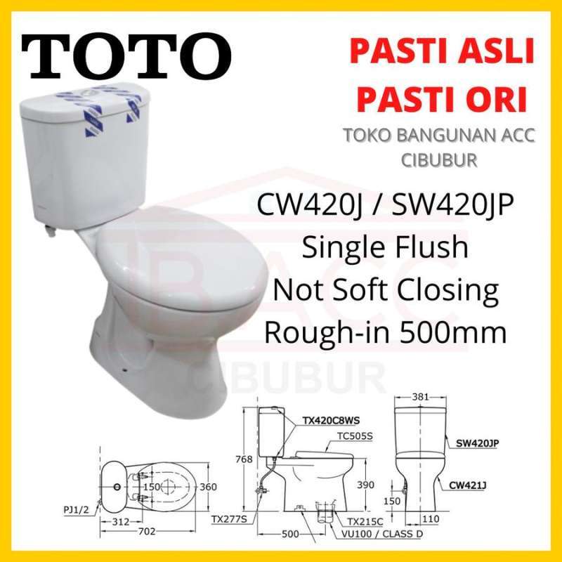 Jual Kloset Duduk Toto Cw 420 J Cw420j 50 Cm Di Seller Tb Acc Cibubur - Cibubur, Kota Jakarta ...