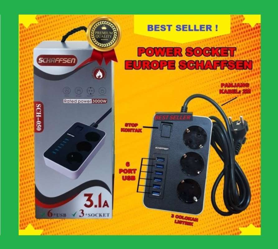 Promo Socket Listrik Terminal 4 Lubang 3 Usb 2A Charging Station Diskon ...