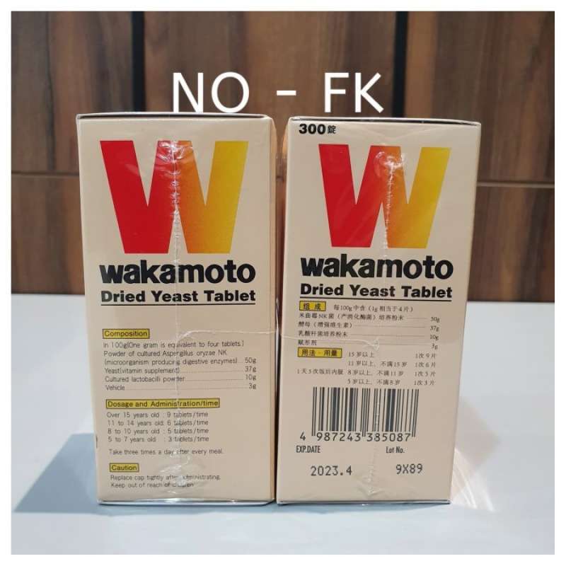 Promo OEM Wakamoto dried yeast 300 tablet made in Japan obat maag nyeri ...