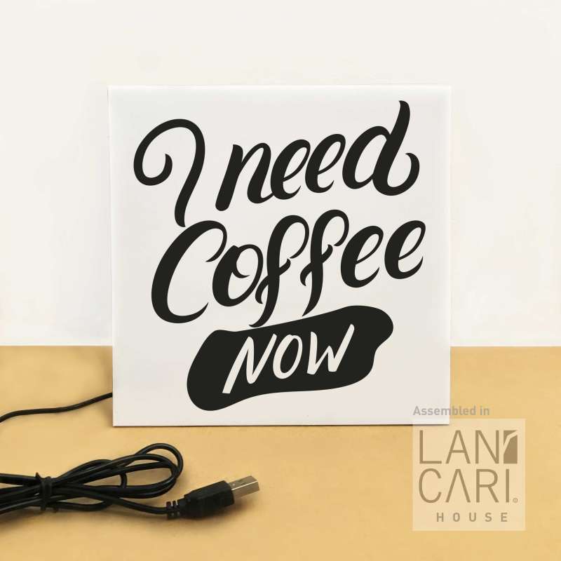 Jual Neon Box LightBox I Need Coffee Now Coffee Shop Dinding Display ...