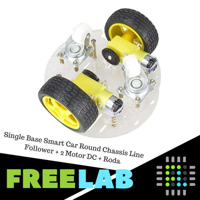 Promo Single Base Smart Car Round Chassis Line Follower + 2 Motor DC ...