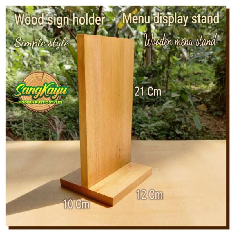 Jual Wood Sign Hanging 12x21cm Stand Menu Display Sign Menu Kayu Di ...