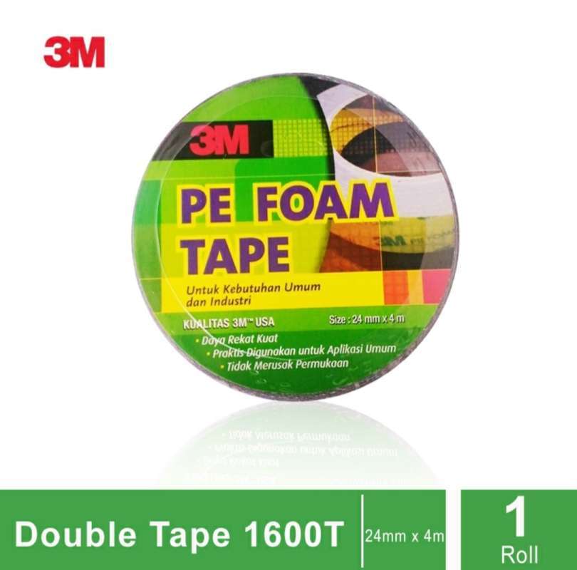 Promo 3M 1600 T Double Tape PE Foam tebal: 1.0 mm, size 24 mm x 4m ...