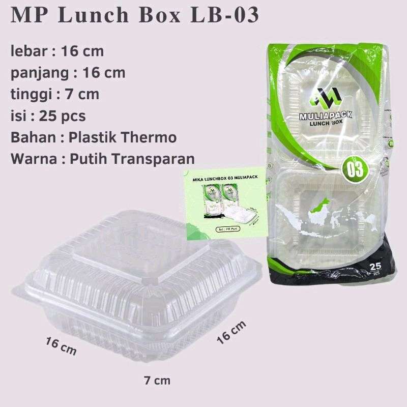 Jual mika FOODPACK FOOD PACK lunch box clamshell plastik bening LB-03 ...