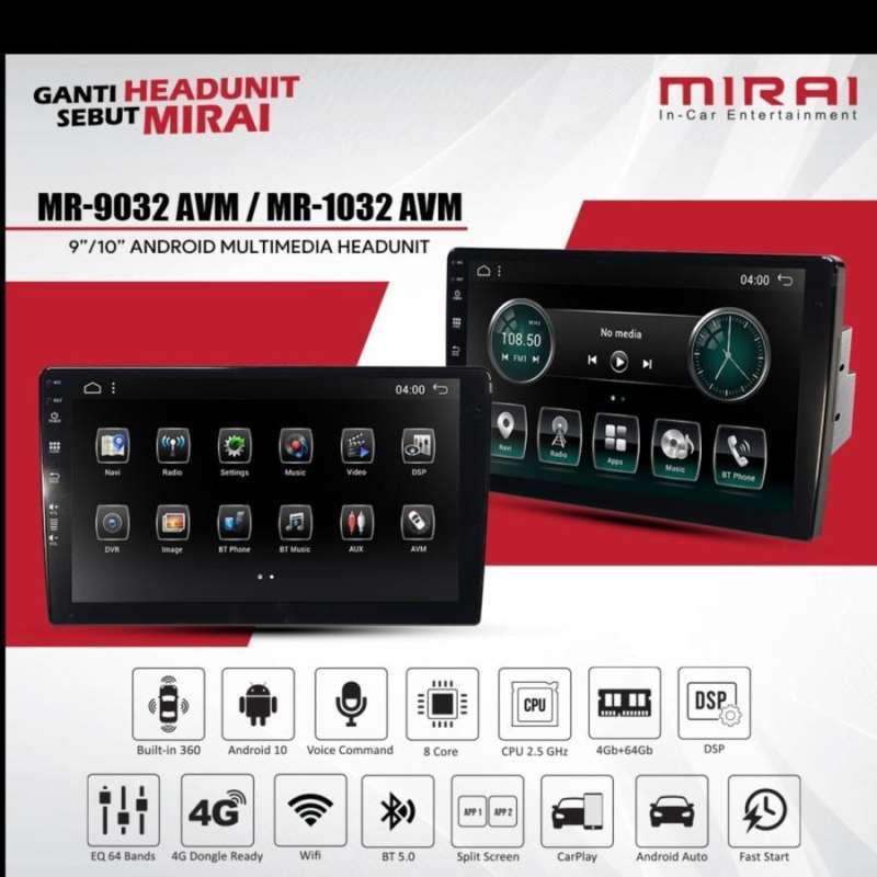 Jual Head Unit Android Mirai 9 / 10 Inch Built in Camera 360 Memory 6/ ...