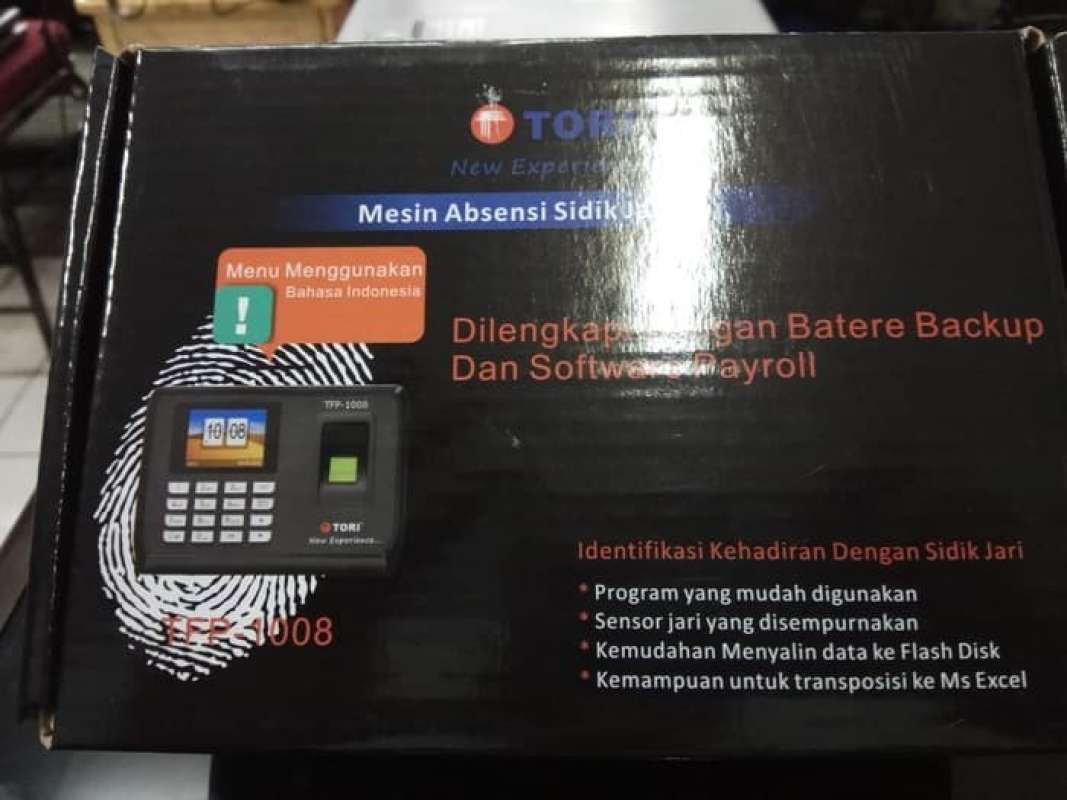 Promo Mesin Absen Absensi Finger Print Fingerprint Sidik Jari Baterai ...
