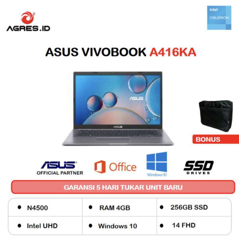 Jual ASUS VIVOBOOK A416KA N4500 RAM 4GB 256SSD 14 FHD WIN11 OHS ...