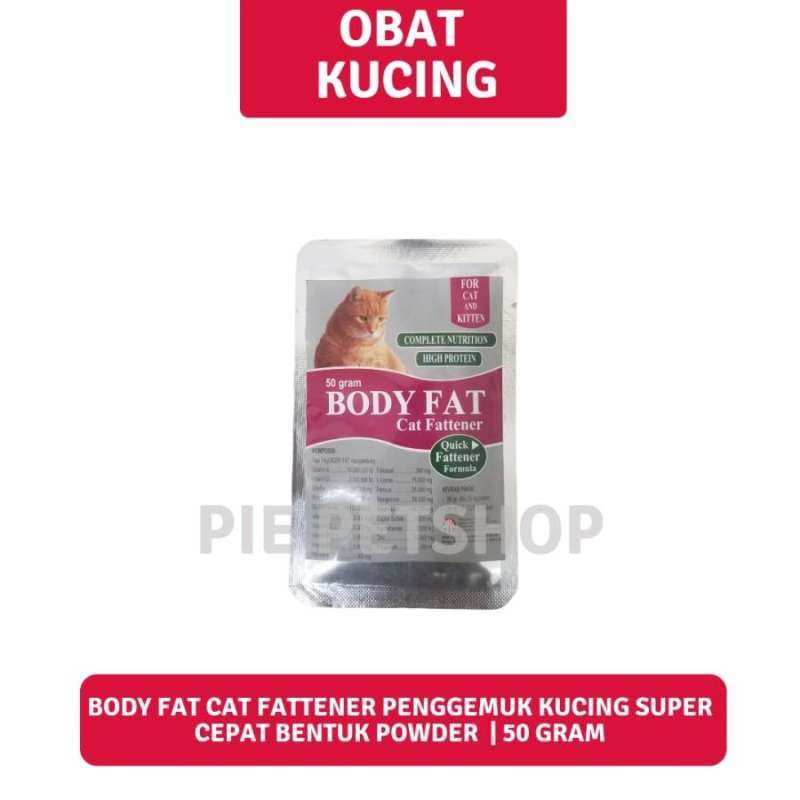 Jual Obat Kucing - Body Fat Cat Penggemuk Kucing Bentuk Powder | 50 ...