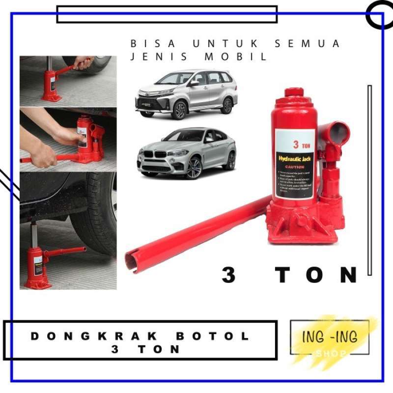 Jual TANPA DUS Dongkrak Botol 3 Ton Hydraulic Bottle Jack Dongkrak ...