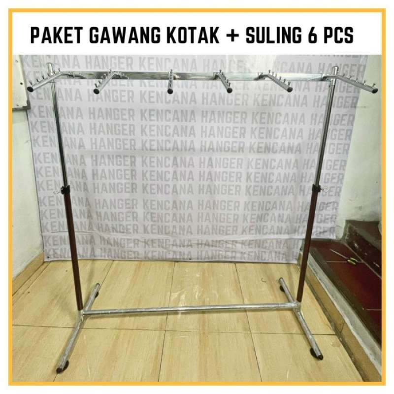 Jual Gawang Gantungan Baju Set 100 Cm 120 Cm 150 Cm + 6Pcs Suling Kotak ...