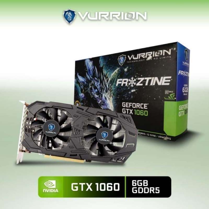Jual VGA CARD / VGA NVIDIA VURRION FROZTINE GTX 1060 6GB GDDR5 192 BIT ...