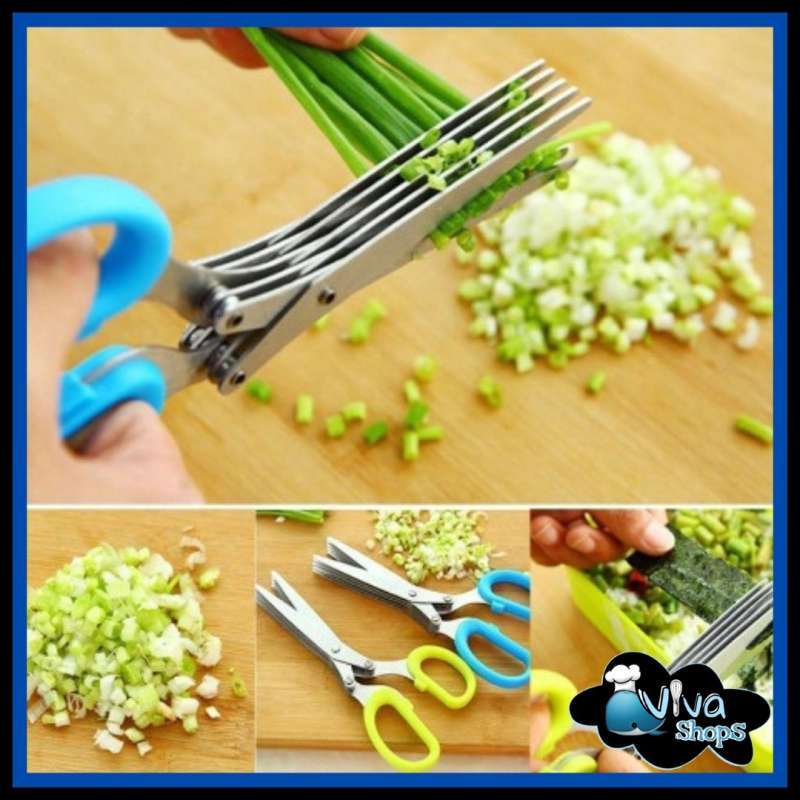 Jual Gunting 5 Layers Potong Sayur & Daun Bawang Stainless/Gunting ...