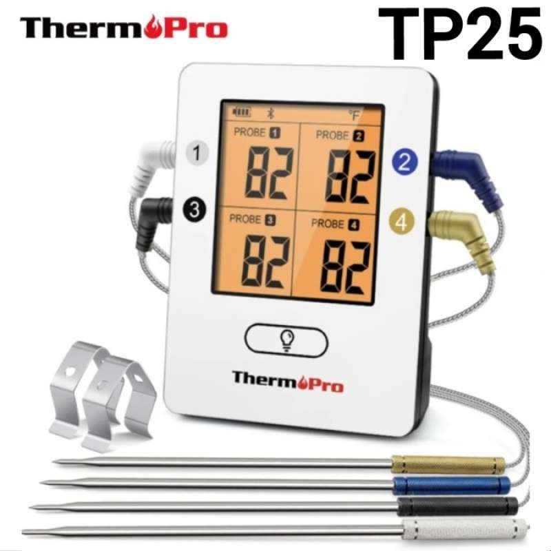 Jual THERMOPRO TP25 150M Bluetooth 5.0 Wireless BBQ Thermometer Quad ...