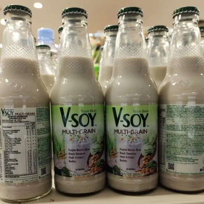 Jual V-SOY Multi Grain Soya Bean Milk Botol Kaca [300ml] Susu Kedelai ...