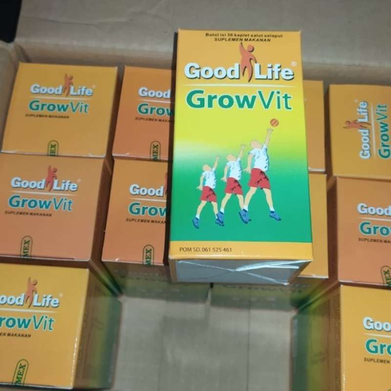 Jual vitamin peninggi badan anak/growvit isi 30 tablet di Seller Alfa ...