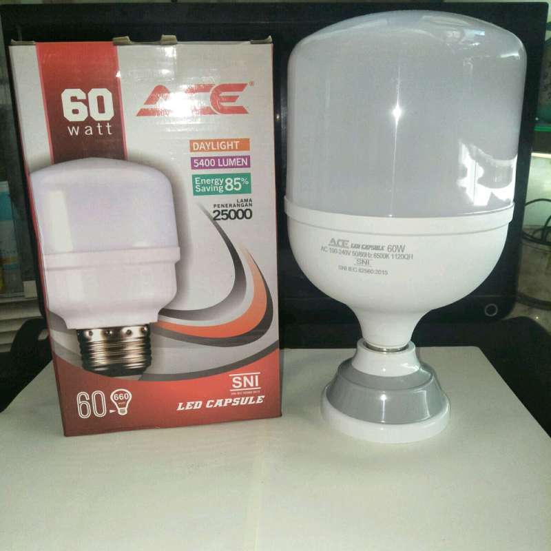 Jual Lampu LED Capsule ACE 60 Watt Putih E27 di Seller suroboyo listrik ...