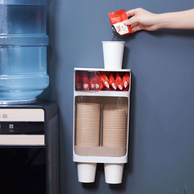 Jual Dispenser Gelas Plastik Kertas Double + Tempat Teh Kopi + Rak ...