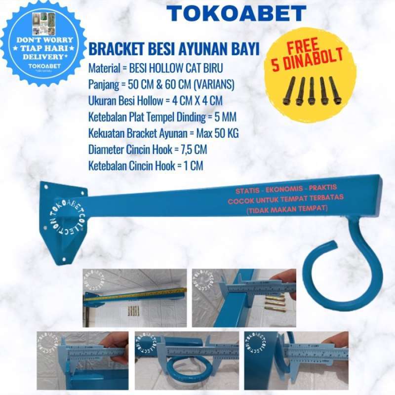 Jual BRACKET WALL BESI AYUNAN BAYI Besi Tebal Tempel Tembok dengan ...