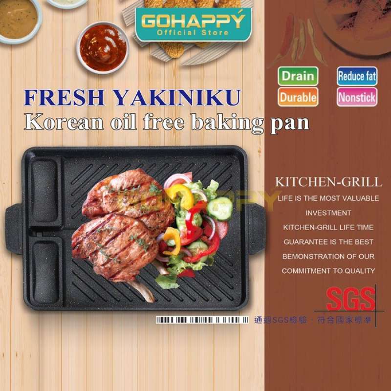 Jual FRESH YAKINIKU GRILL BBQ Pan | Alat Panci Pangggang 2 wadah bumbu ...
