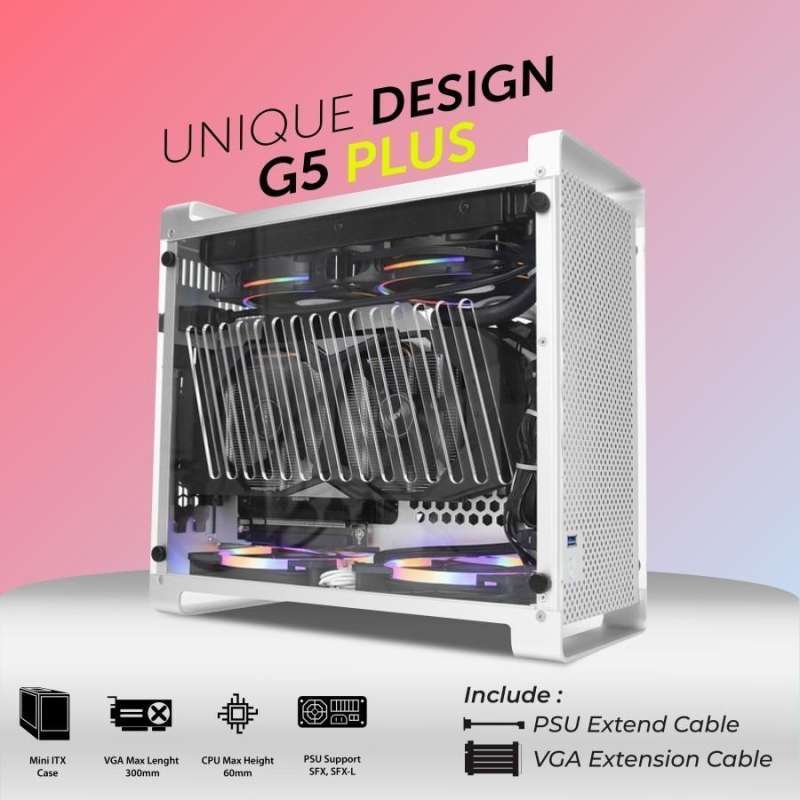 Jual Metal Fish G5 Plus Tempered Glass Alumunium Premium Mini ITX PC ...