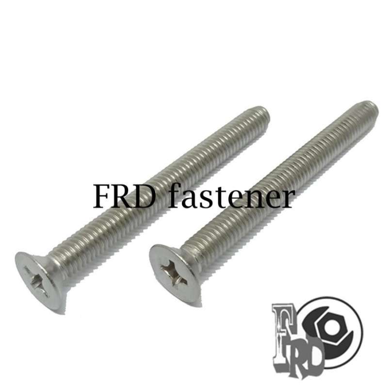 Jual 100 Pcs Baut Galvanis Flat M6 Drat 6mm Pitch 1.0 Mm Besi Bo/jf-m6 - 6x60 Di Seller Frd ...