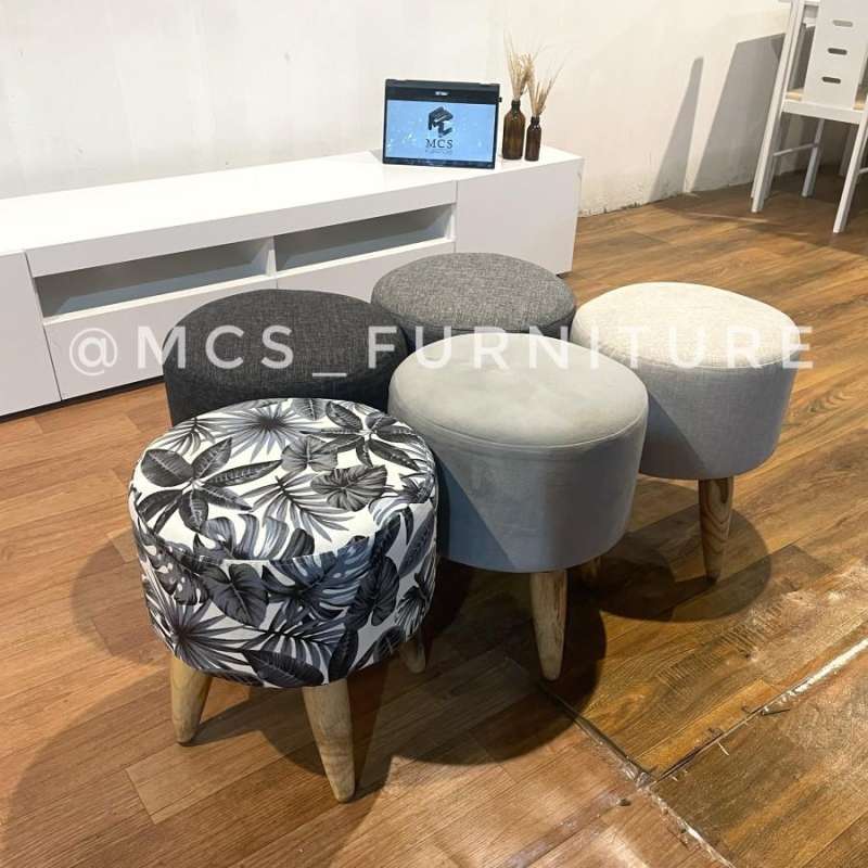 Promo Stool Kursi Puff Busa Kaki Kayu Solid Mebel Furniture Semarang ...
