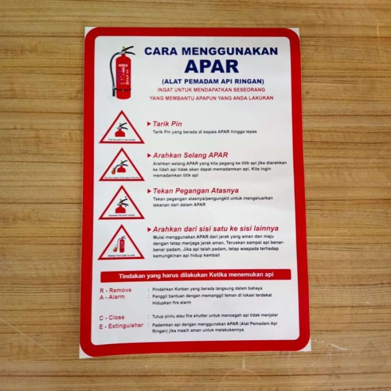 Jual Stiker K3 Rambu Safetycara Penggunaan Apar Uk 20x30cm Rambu K3 Di ...