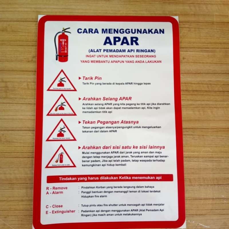 Jual Stiker K3 Rambu Safetycara Penggunaan Apar Uk 20x30cm Rambu K3 Di ...