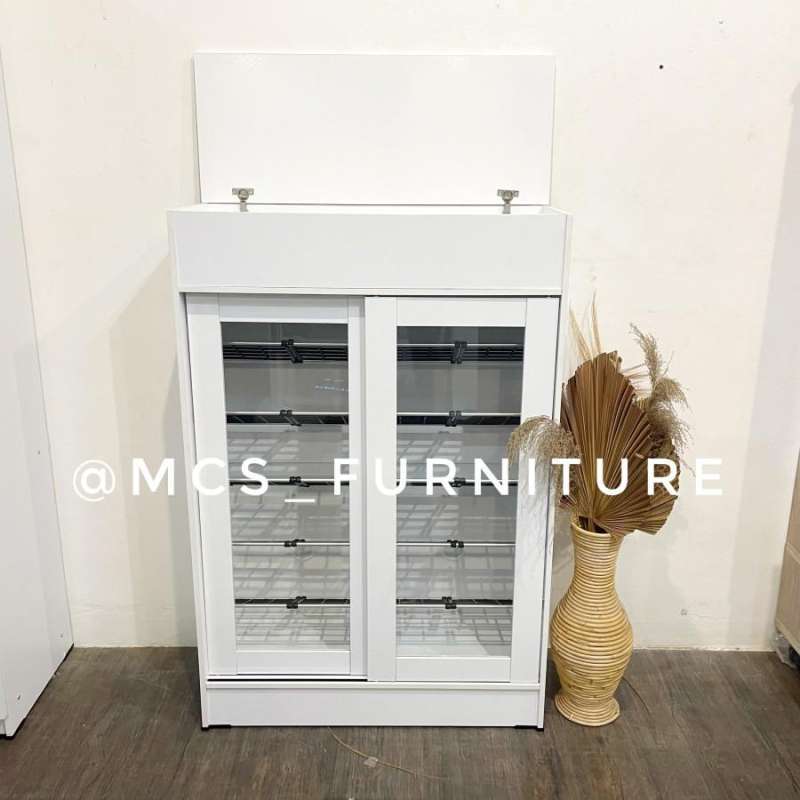 Jual Rak Lemari Sepatu Pintu Sliding Kaca Mebel Furniture Semarang Di ...