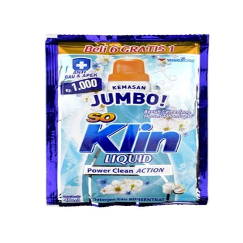 Jual So Klin Detergent Cair Renceng 48ml 1 DUS ( 120 + 20 Sachet ) di ...