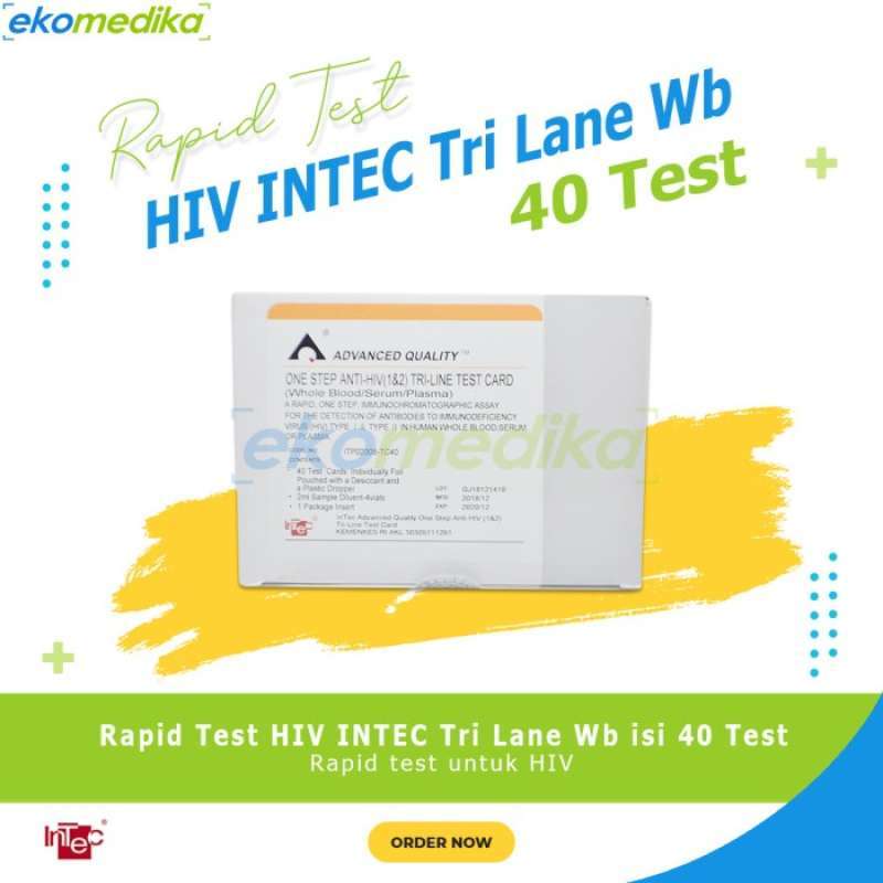 Jual Rapid Test Hiv Intec Tri Lane Wb Isi 40 Test / Alat Tes Hiv Intec ...