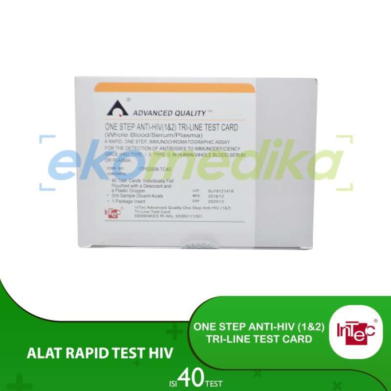 Jual Rapid Test Hiv Intec Tri Lane Wb Isi 40 Test / Alat Tes Hiv Intec ...