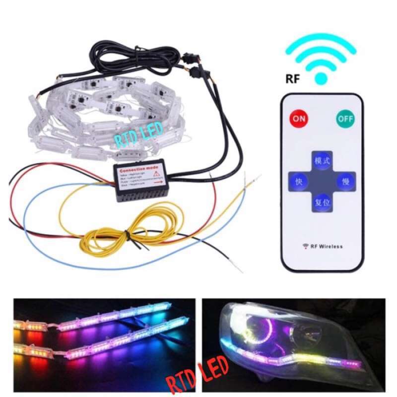 Jual Drl Crystal RGB Running Light 18 Mode Remote Kontrol Running Sein ...