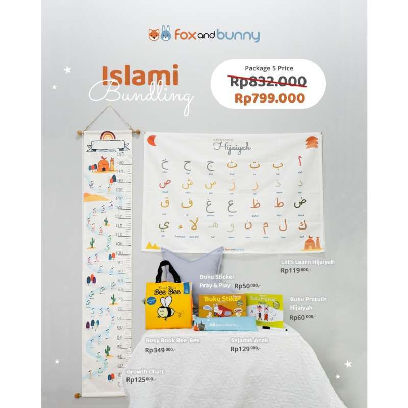 Jual Fox and Bunny - Bundle Package Islami 5 - Growth Chart + Hijaiyah ...