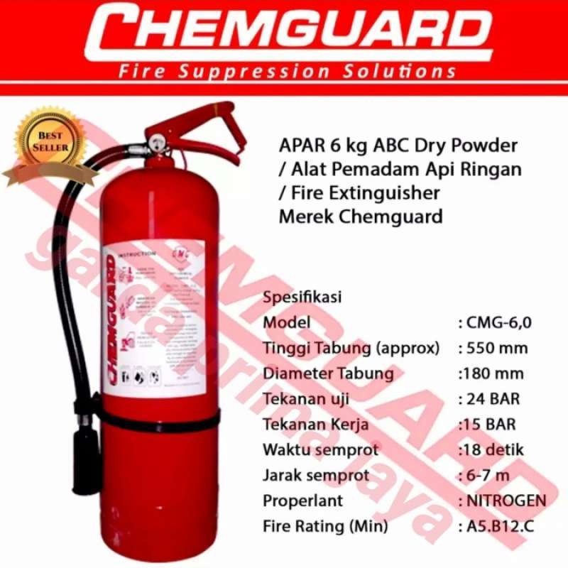 Jual APAR CHEMGUARD 6 KG POWDER PEMADAM API BUBUK FIRE EXTINGUISHER di ...