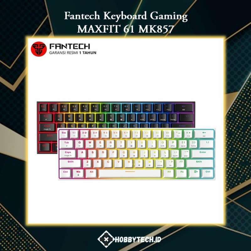 Promo Fantech MAXFIT61 MK857 60% RGB Mechanical Gaming Keyboard - Black ...