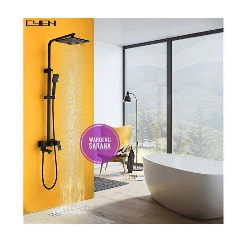 Jual Shower Tiang Stainless Hitam Minimalis Tiang Shower Hitam di ...