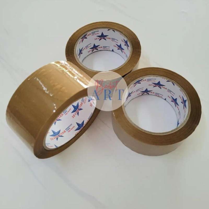 Jual Lakban Isolasi 2 Inch 48mm Seven Star Bening Coklat 90 Yard Asli Di Seller Berkat Art ...