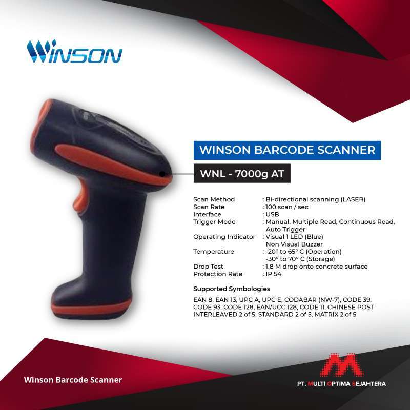 Jual WINSON WNL-7000g AT SCANNER BARCODE 1D 2D di Seller Multi Barcode ...