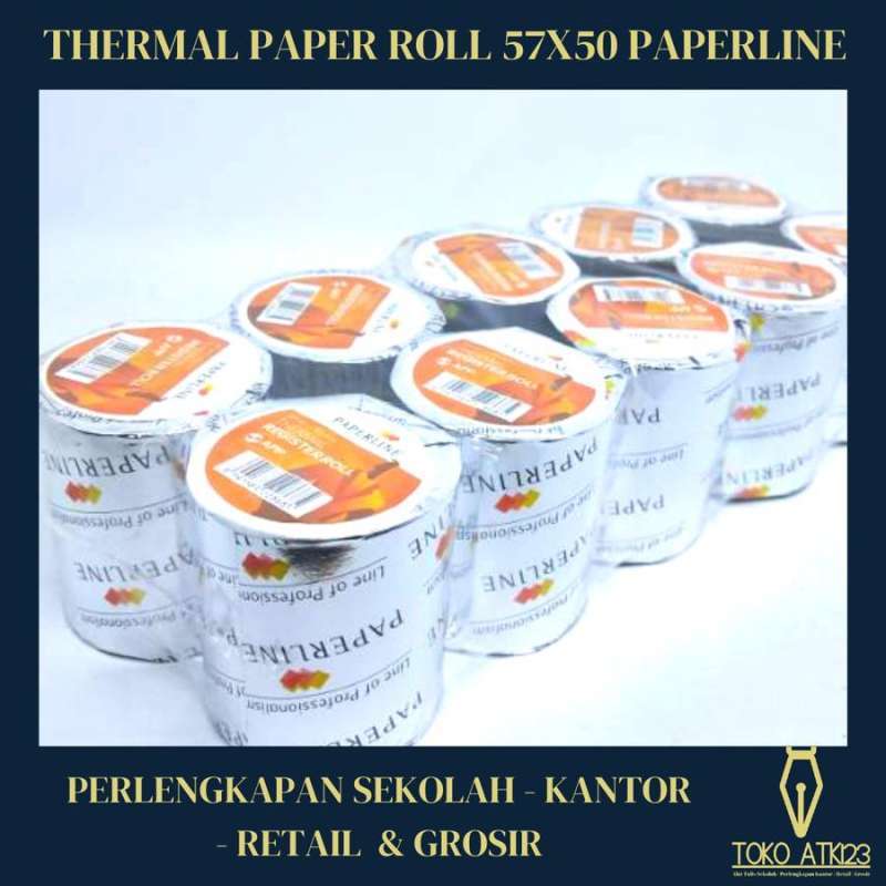 Jual Thermal Paper Roll Kertas Kasir Struk Kasir Merk Paperline 57x50 Di Seller Toko Atk123