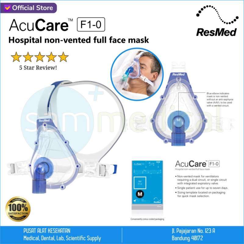 Jual Resmed Spare Part Mask Acucare F1-0 Hospital Non-vented Full Face ...