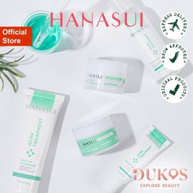 Promo Hanasui Acne Treatment Series / Day,Night,Spot Gel,Cleanser ...