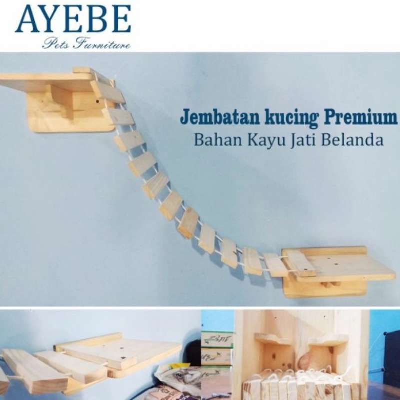 Promo Jembatan kucing premium jati belanda+pijakan lompat dinding AYEBE ...