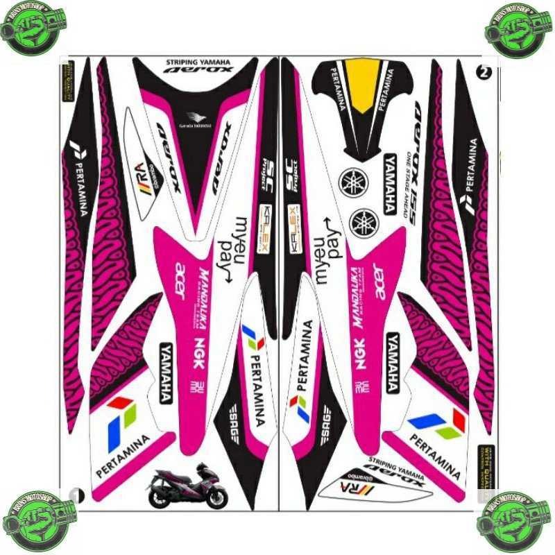 Promo Striping Sticker Stiker Decal Dekal Plisir List Body Motor Yamaha Aerox 155 Semi Full ...