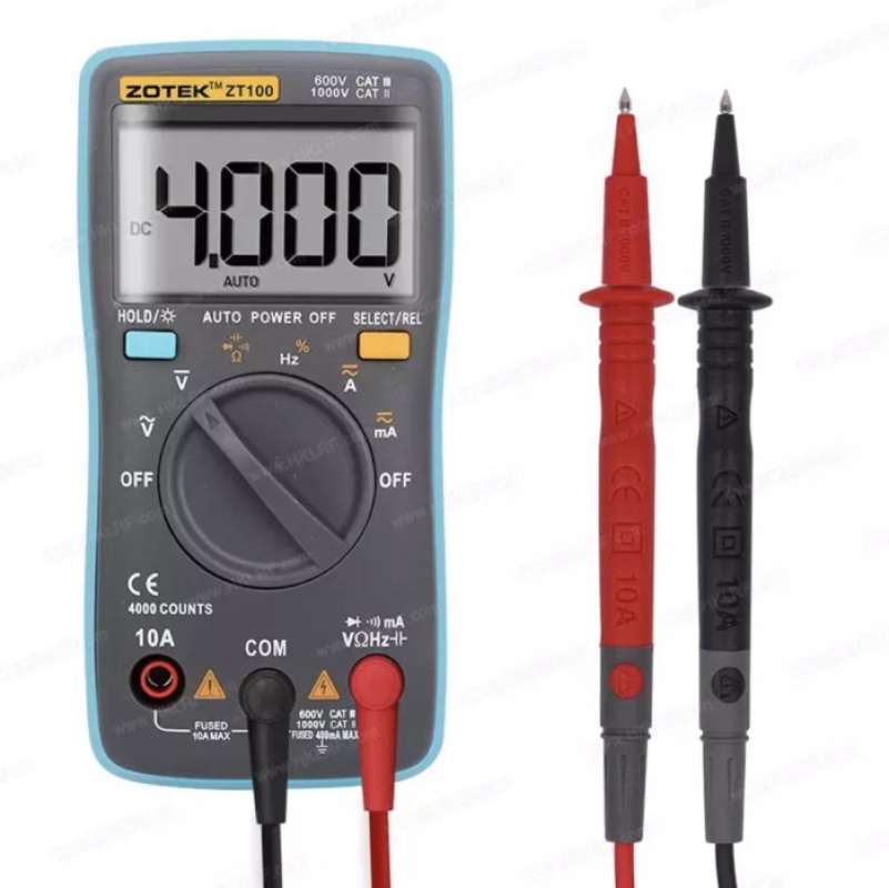 Promo ZOTEK ZT100 Multimeter AVOmeter Digital Multi Tester AC DC ...