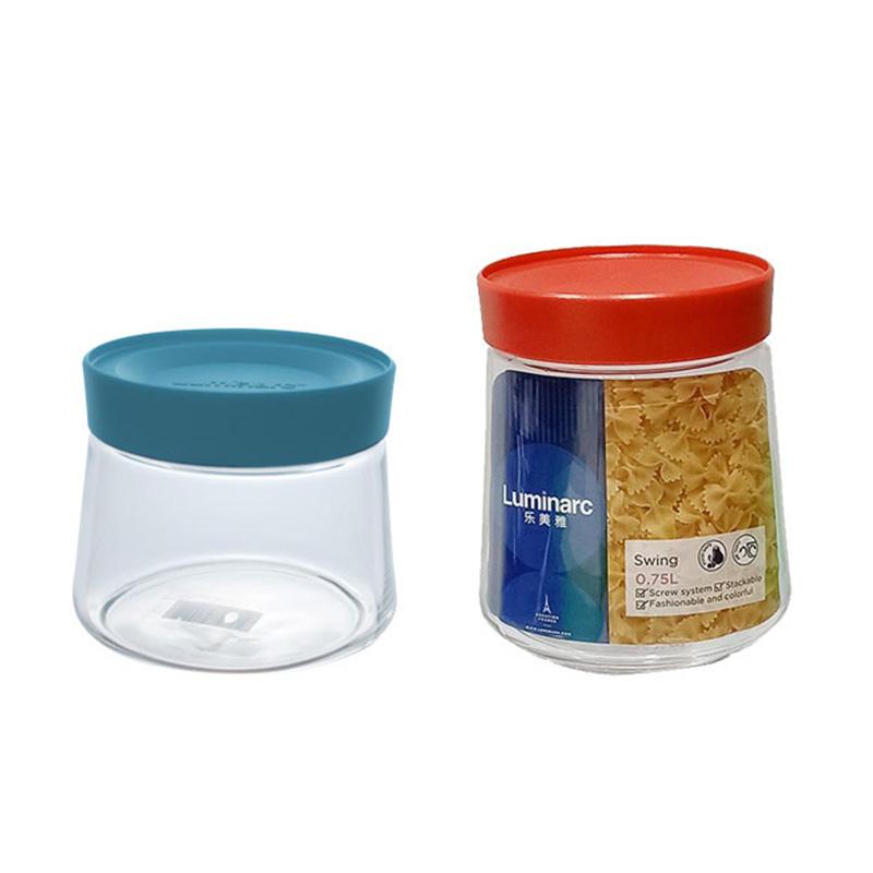 Jual Luminarc Pot Swing Set Toples Kue with Lid - Blue Red [2 pcs ...