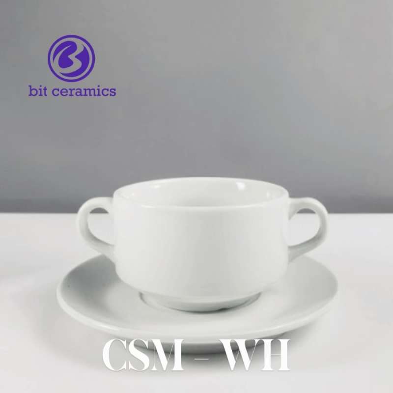 Jual Consomme Cup & saucer, Soup Cup + Saucer lis mas (6set) Bit ...