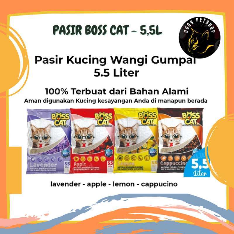 Promo [5,5 LITER] PASIR BOSSCAT SETARA PAWSITIVE Pasir Kucing Wangi ...