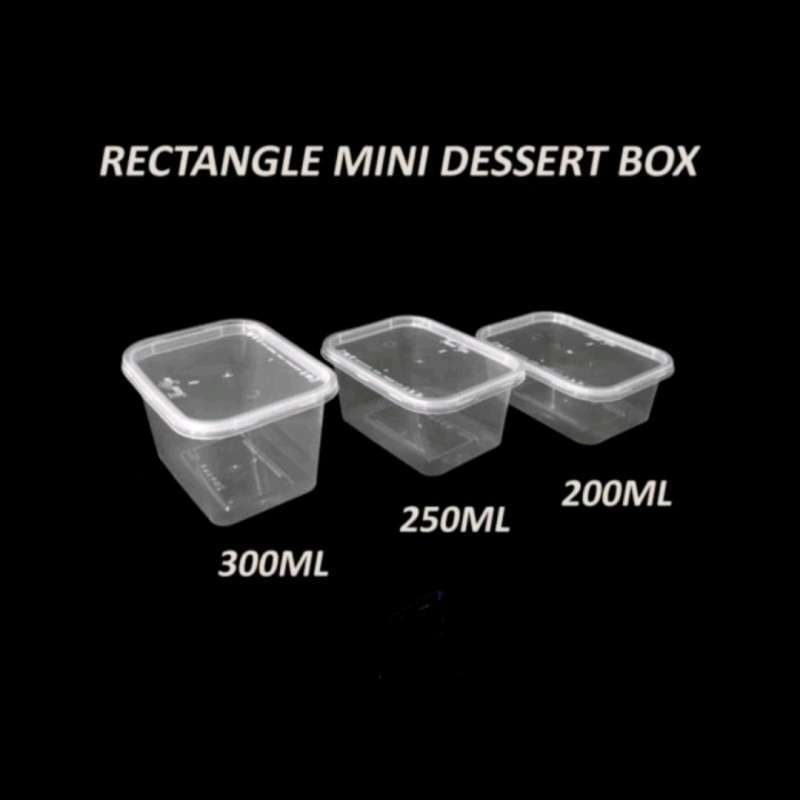 Promo Thinwall Kotak Persegi Panjang Kecil Uk 200ml 250ml 300ml Isi 25